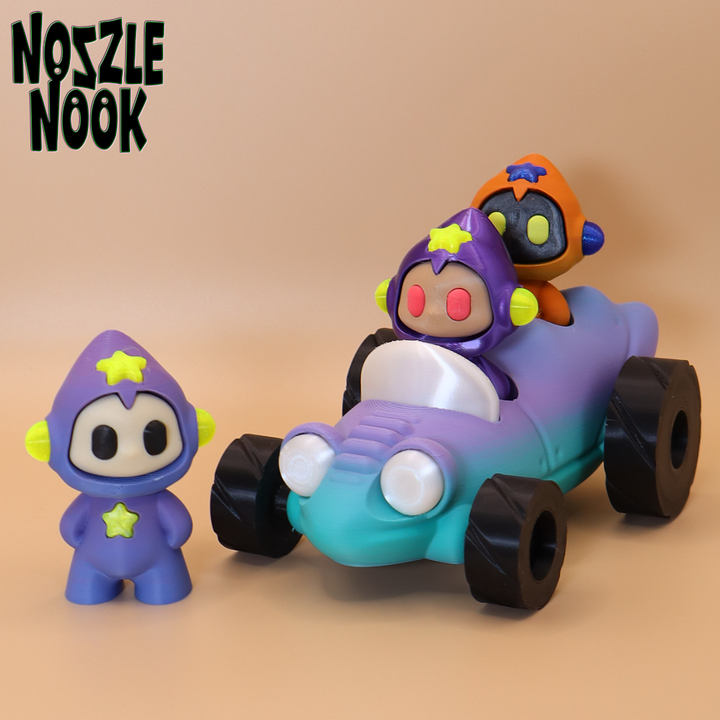 3D Printable Astrobix Mega Set 01 (house, vehicle and characters) by NOZZLE NOOK